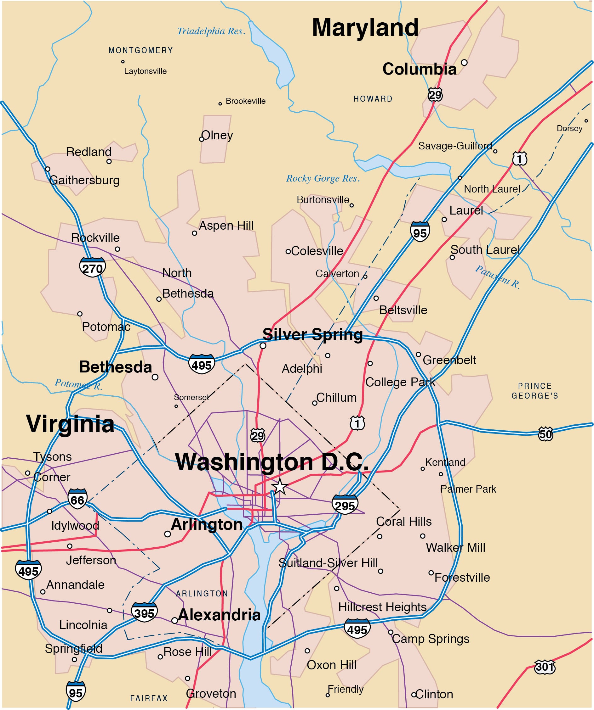 District Of Columbia Map Digital Creative Force