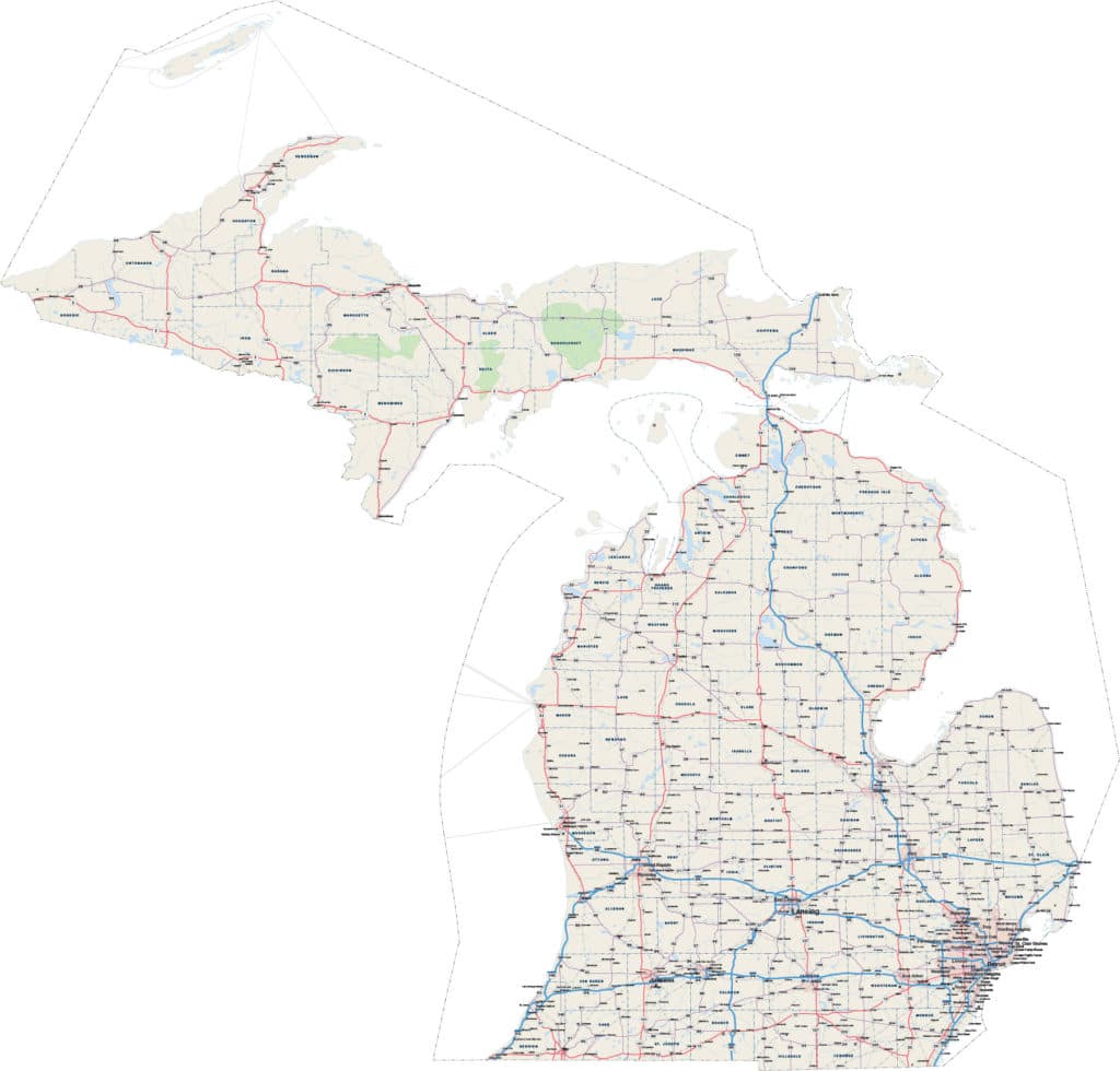 michigan geographical map