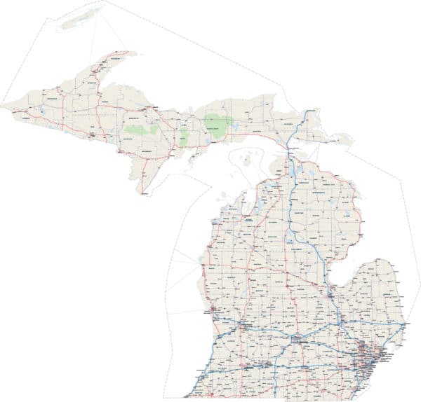 Michigan Map | Digital Vector | Creative Force