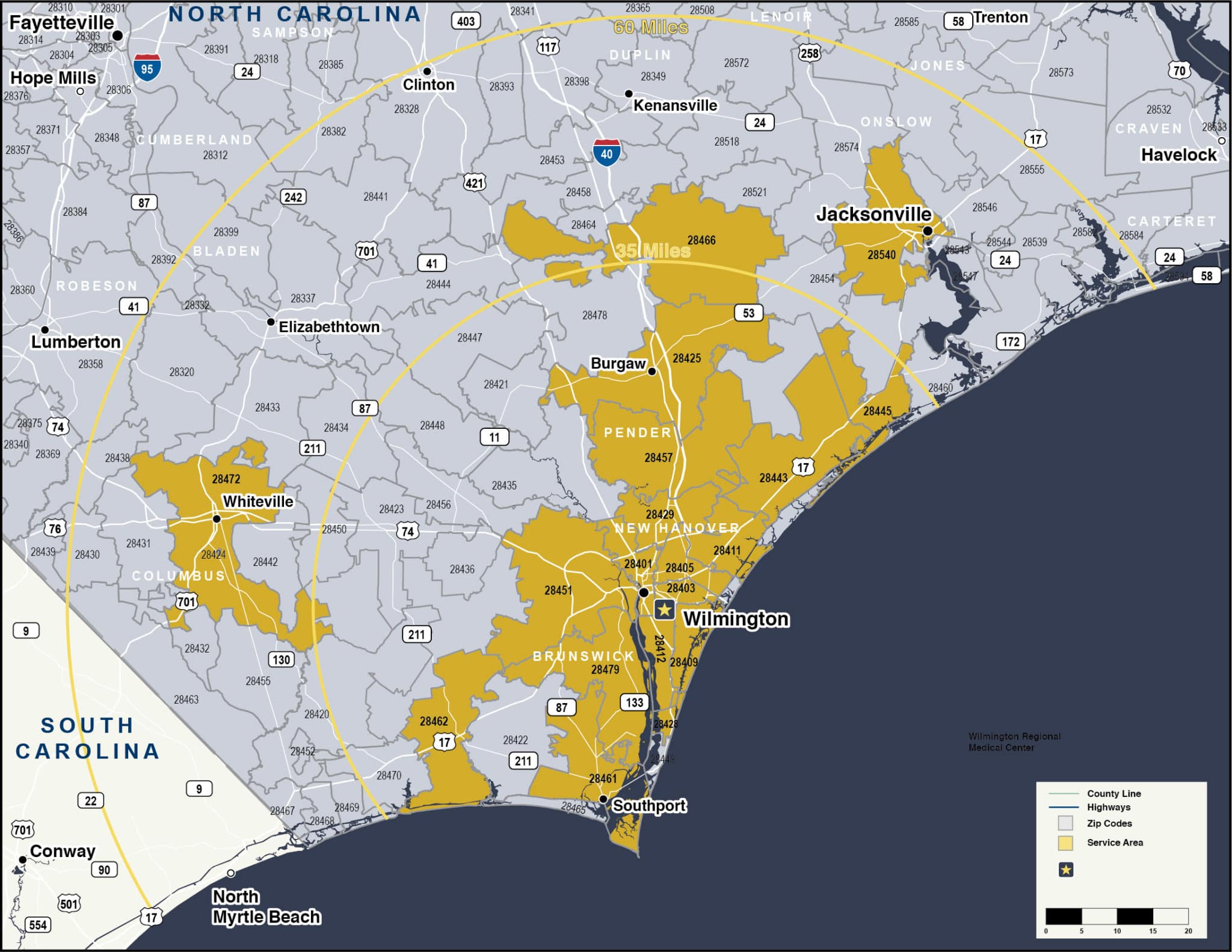 Custom Territory & Radius Maps | Digital Vector & Wall
