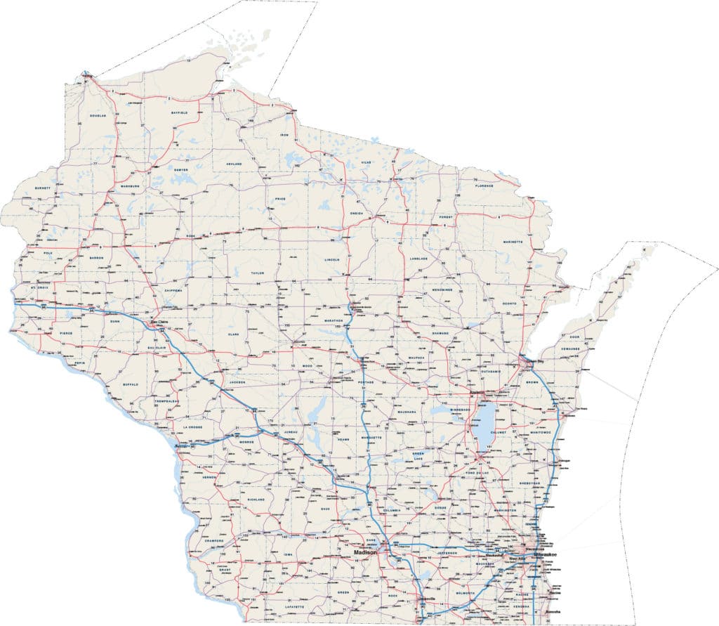 Wisconsin Map | Digital Vector | Creative Force