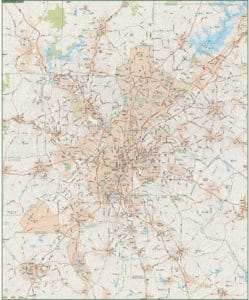 Atlanta Downtown Map | Digital Vector | Creative Force
