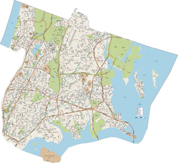 Queens Downtown Map | Digital Vector | Creative Force