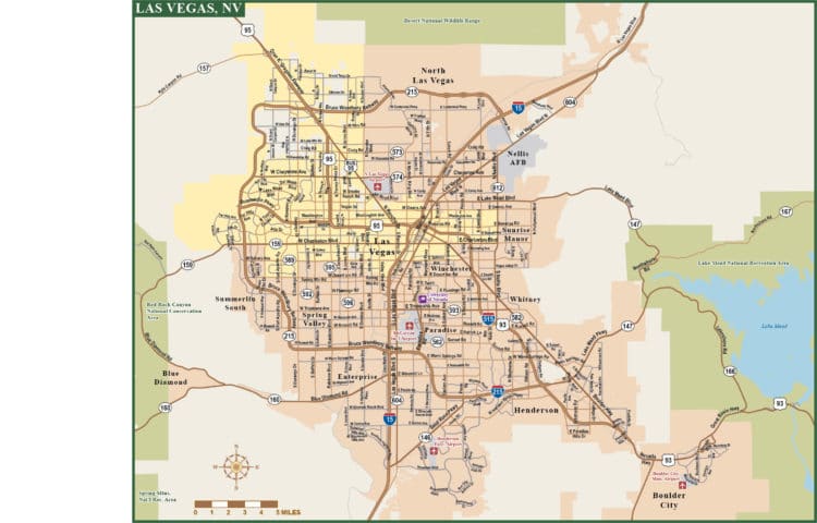 Las Vegas Downtown Map | Digital Vector | Creative Force