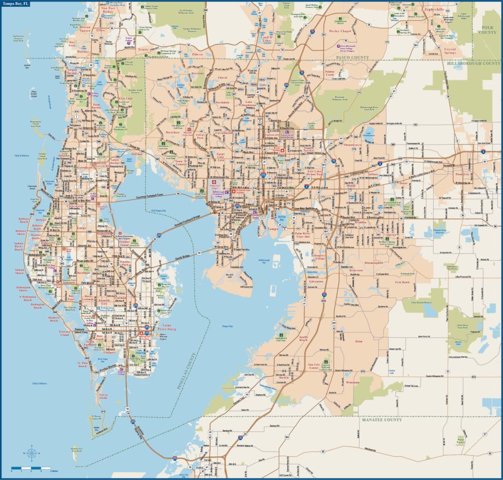 Tampa Downtown Map | Digital Vector | Creative Force