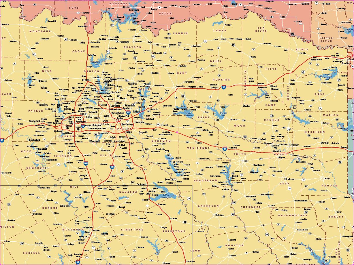 NE Texas Laminated Map - Creative Force